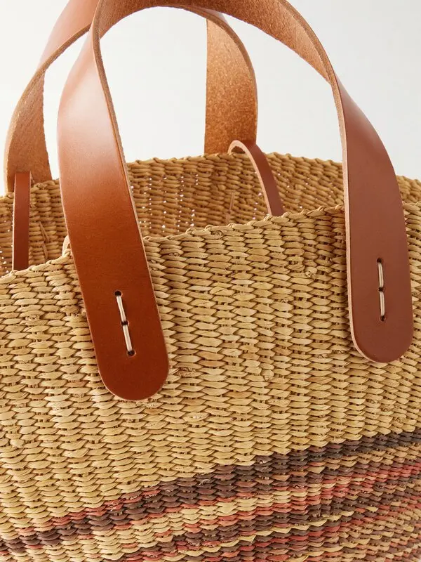 Muuñ Pacha Striped Raffia Tote