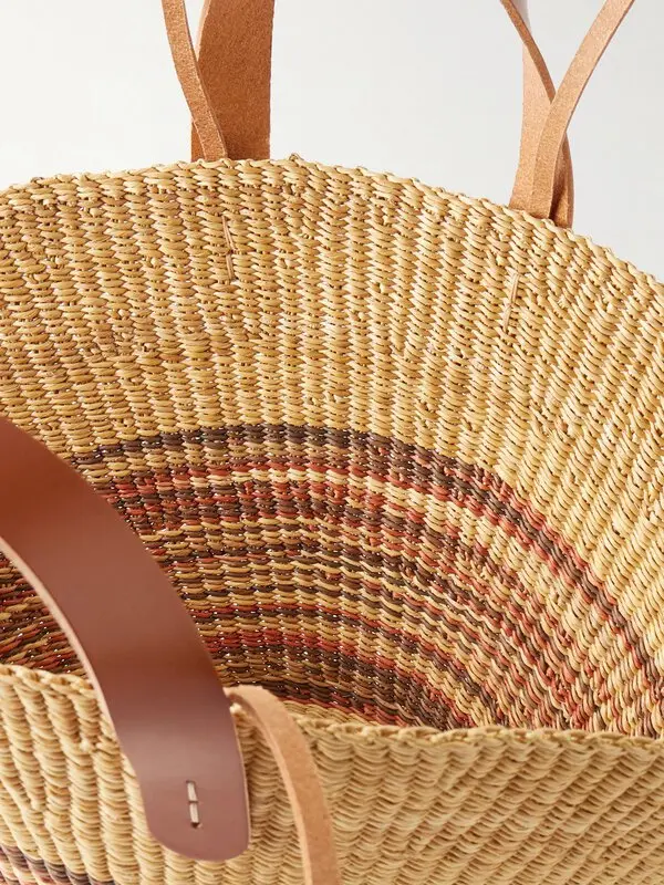 Muuñ Pacha Striped Raffia Tote