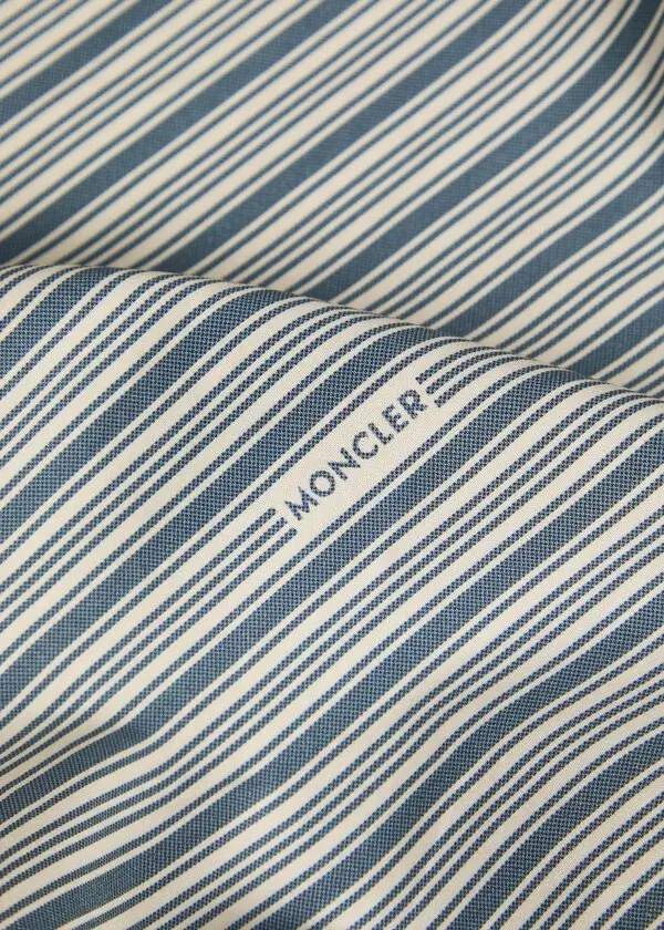 Moncler Striped Hooded Cotton Jacket - Blue