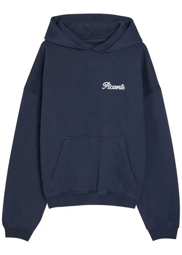 PICANTE Embroidered Cotton Hooded Sweatshirt