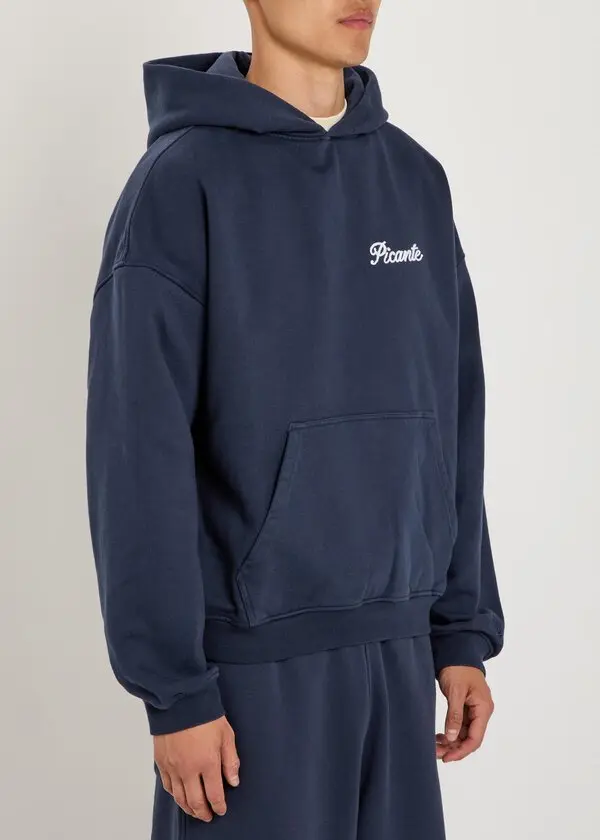 PICANTE Embroidered Cotton Hooded Sweatshirt