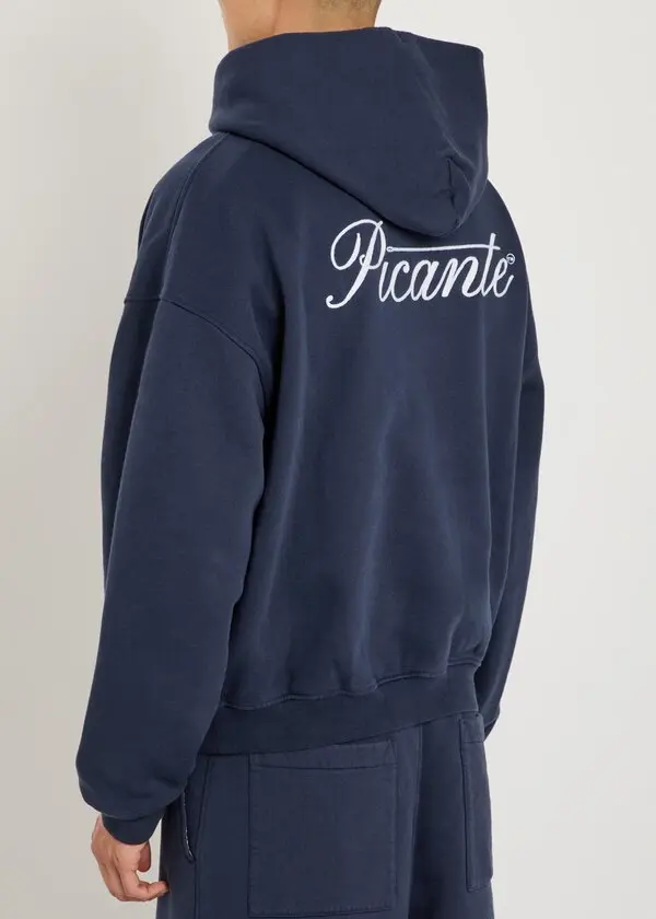 PICANTE Embroidered Cotton Hooded Sweatshirt