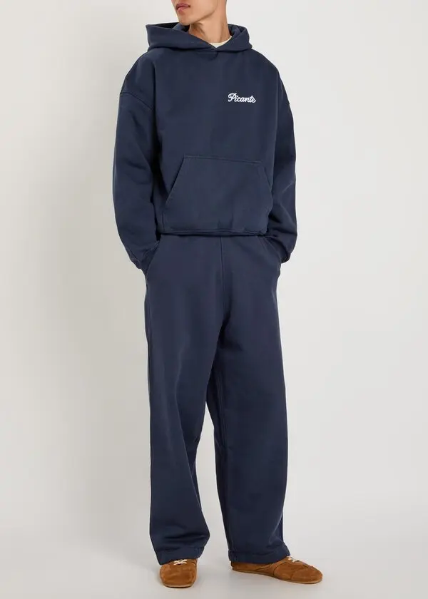PICANTE Embroidered Cotton Hooded Sweatshirt