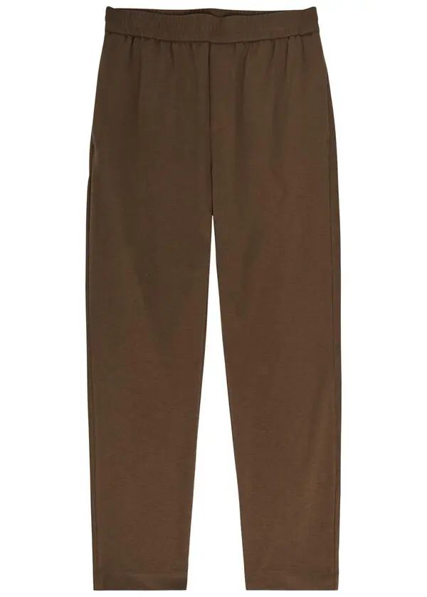 RAITH Geneva Textured Tapered-leg Jersey Trousers - Brown