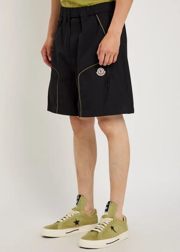 Moncler Contrast-stitch Cotton-poplin Shorts