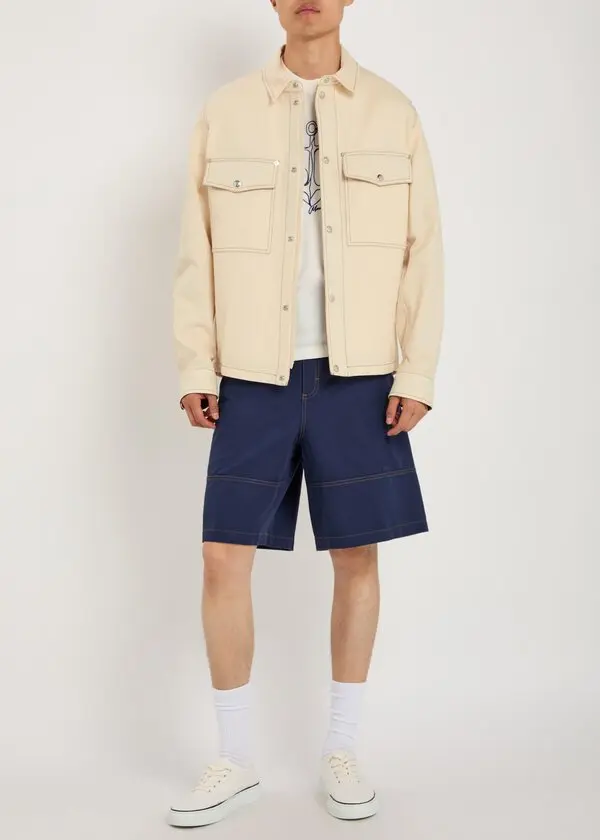 Moncler Watagua Cotton And Linen-blend Overshirt - Ecru