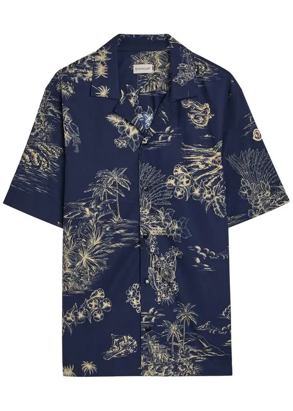 Moncler Printed Cotton-poplin Shirt