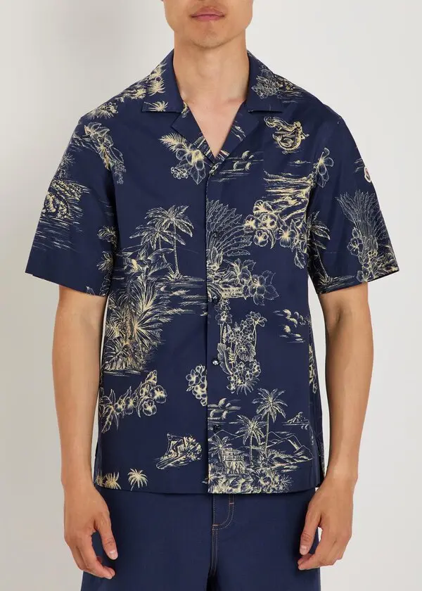 Moncler Printed Cotton-poplin Shirt