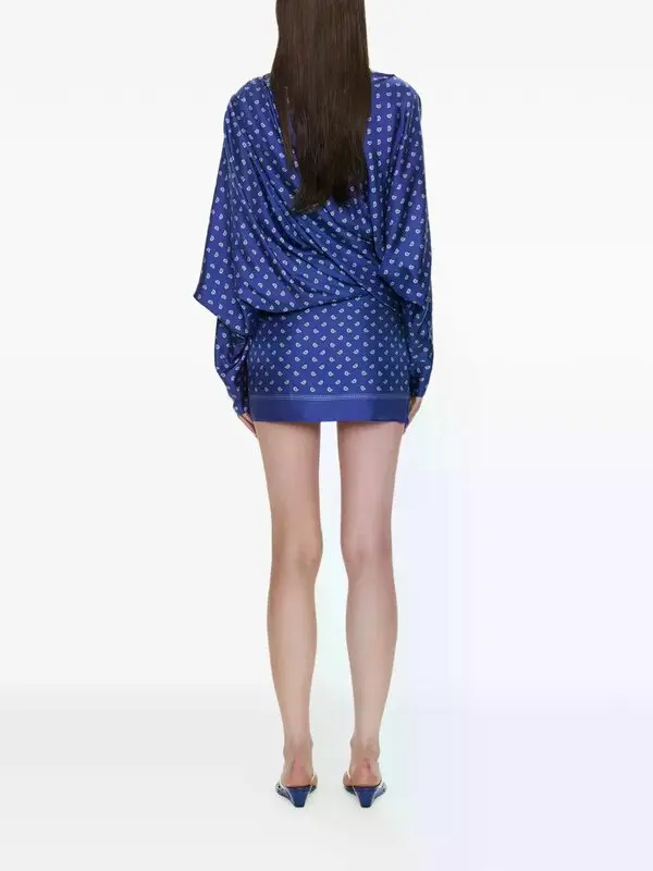Christopher Esber Bandana Print Cutaway Mini Dress