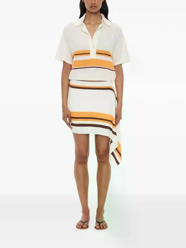 Christopher Esber Striped Knit Polo Shirt - Neutrals