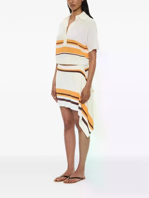 Christopher Esber Striped Knit Polo Shirt - Neutrals