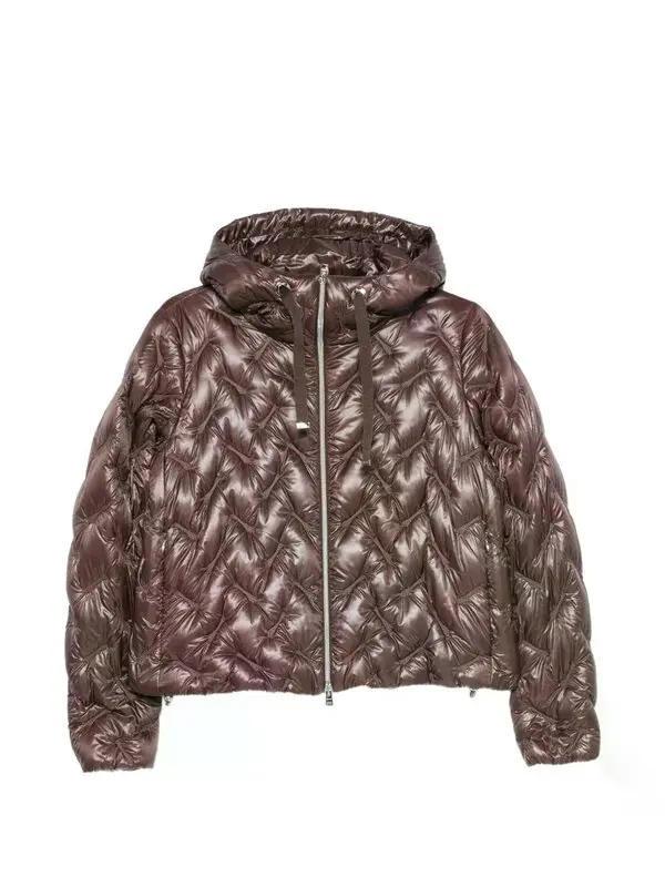 Herno Quilted Hooded Jacket - Brown