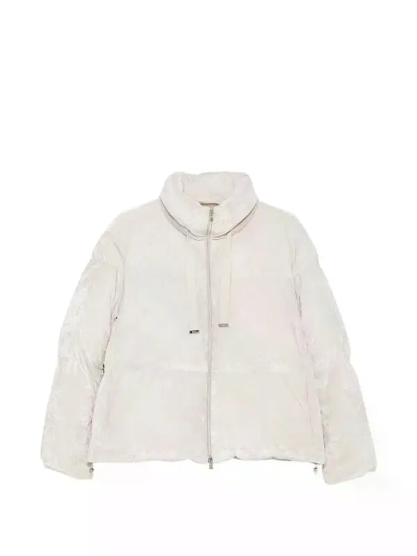 Herno Quilted Crushed-velvet Funnel Neck Jacket