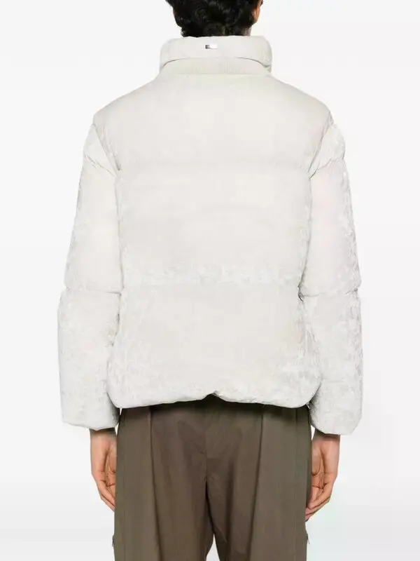 Herno Quilted Crushed-velvet Funnel Neck Jacket