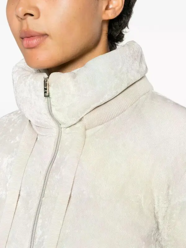 Herno Quilted Crushed-velvet Funnel Neck Jacket