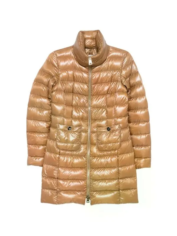 Herno Quilted High-neck Zip-up Coat - Brown