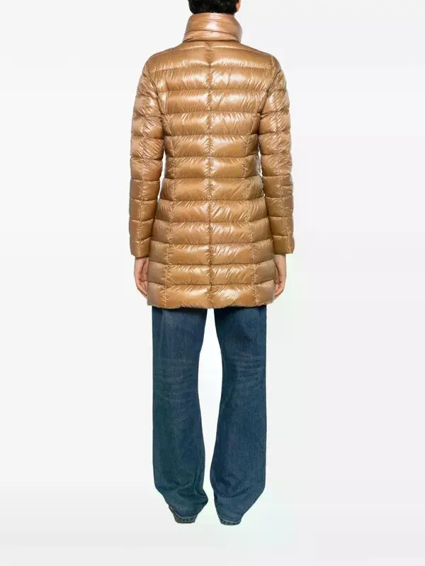 Herno Quilted High-neck Zip-up Coat - Brown