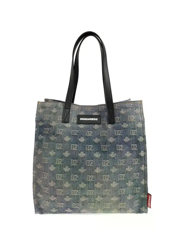 Dsquared2 Monogram-jacquard Denim Tote Bag - Blue