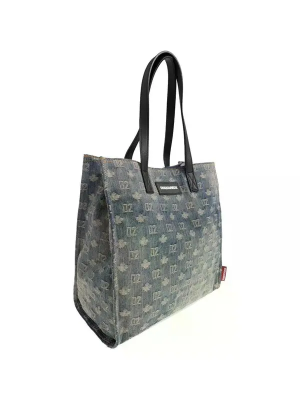 Dsquared2 Monogram Jacquard Denim Tote Bag