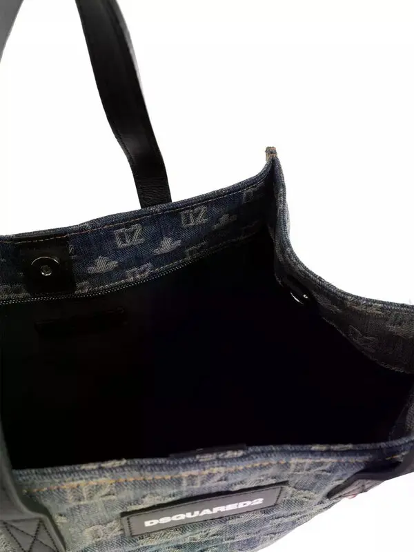 Dsquared2 Monogram Jacquard Denim Tote Bag