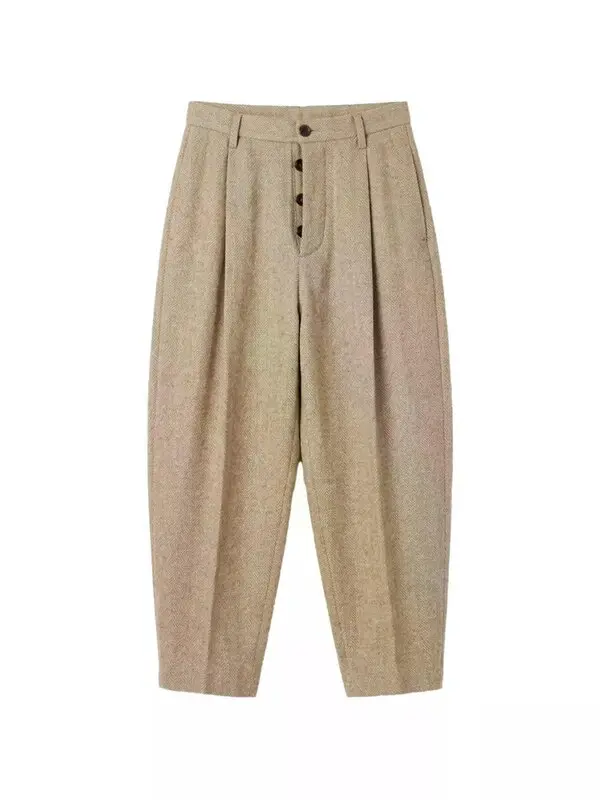 UMA WANG Herringbone Pleated Trousers
