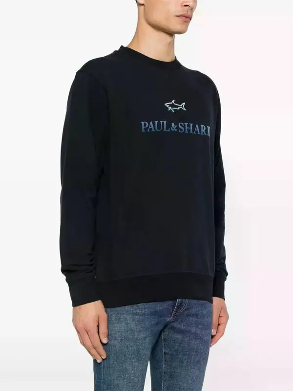 Paul & Shark Flocked-logo Cotton Blend Sweatshirt