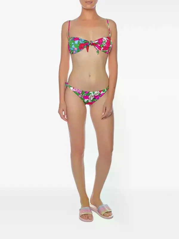 MC2 SAINT BARTH Floral Print Bikini Top - Pink