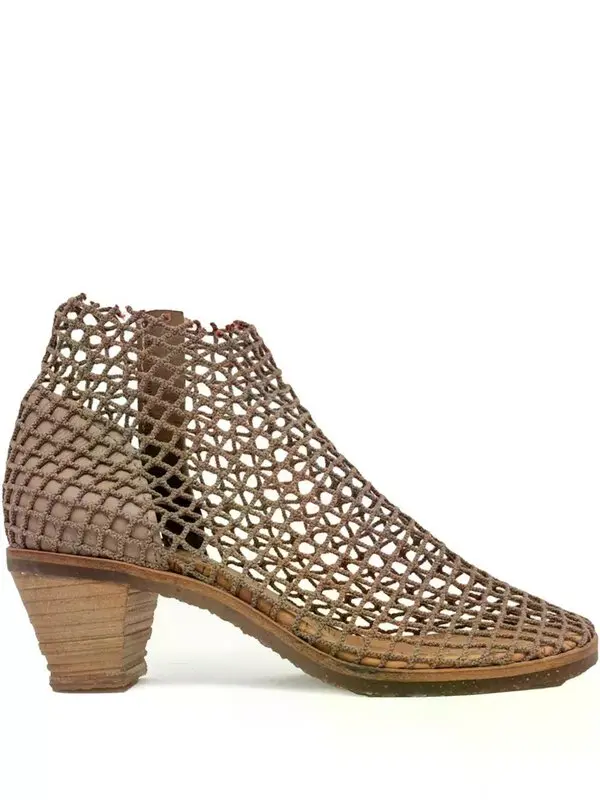 VERDURA SHOES Netted Block-heel Boots - Neutrals