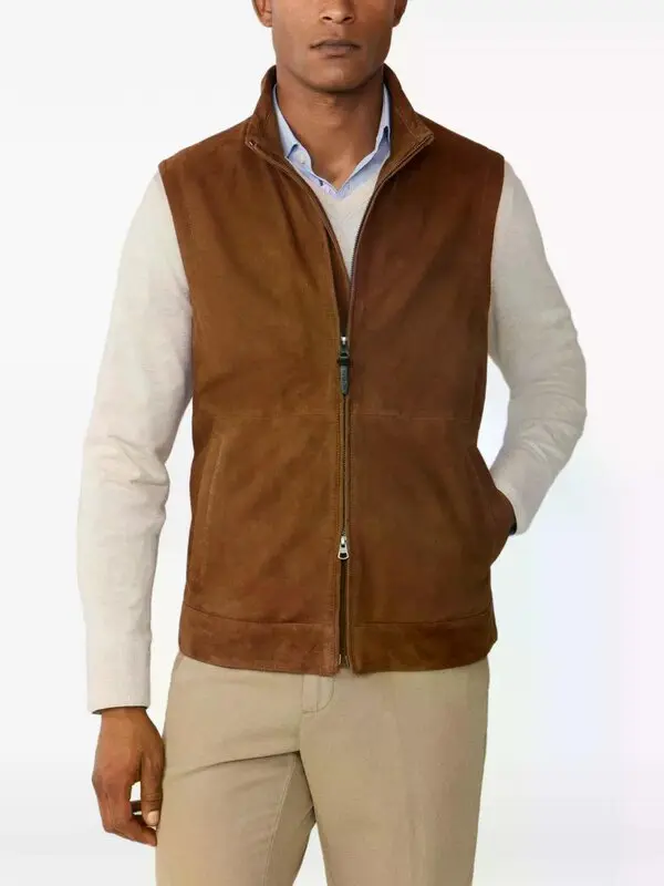 HACKETT  Suede Gilet - Neutrals