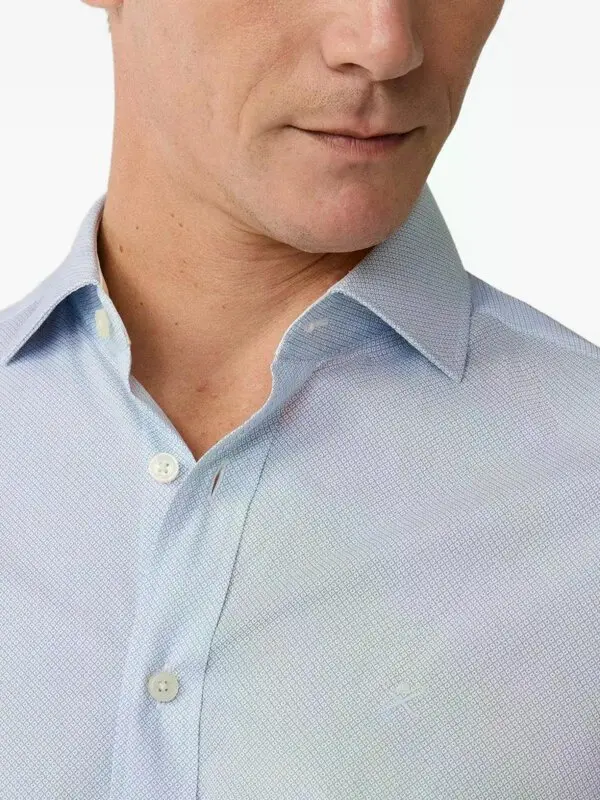 HACKETT  Mini Geometric-print Cotton Shirt