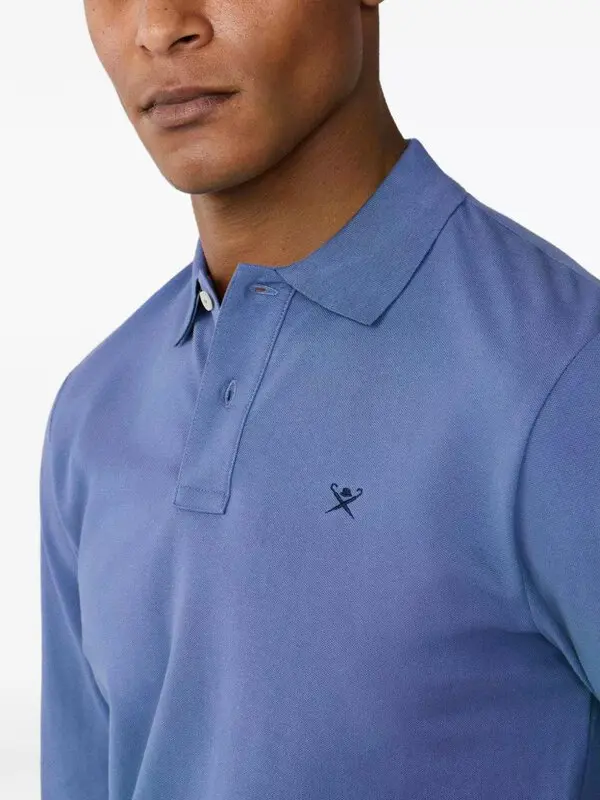 HACKETT  Logo-embroidered Long-sleeve Polo Shirt