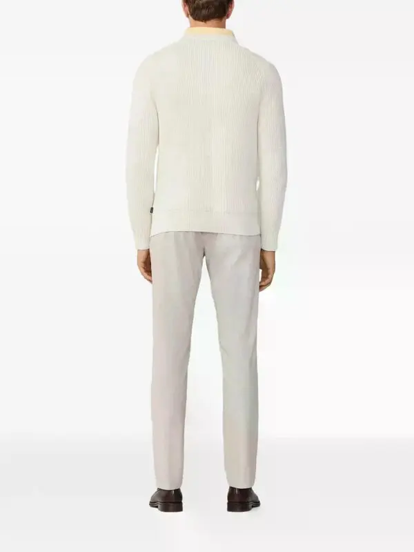 HACKETT  Raglan Sleeve Crew Neck Cotton Jumper - Neutrals