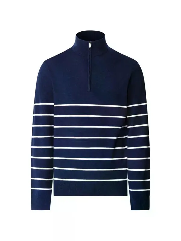 HACKETT  Merino Wool Striped Half-zip Sweater