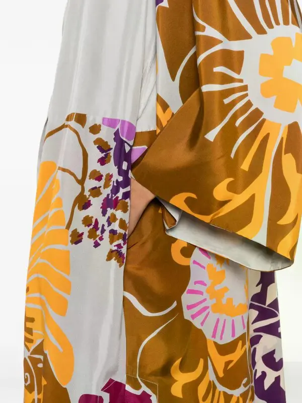 PSOPHIA Floral Print Tie Front Coat