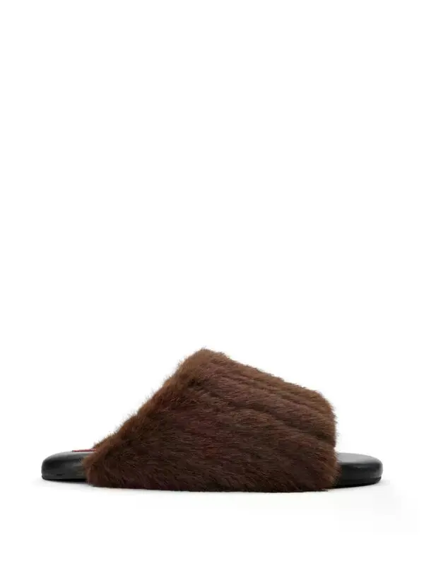 SIMONMILLER Furry Bubble Faux-fur Slides - Brown