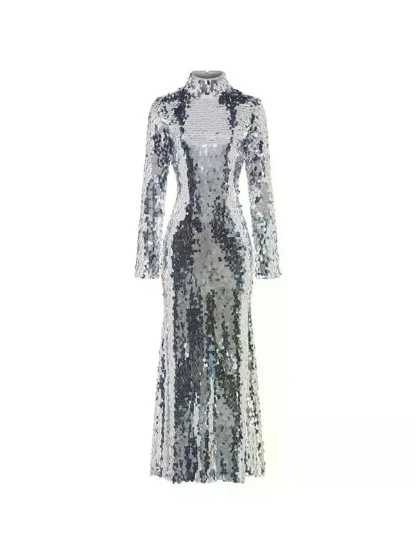 SIMONMILLER Sculpted Sequin Maxi Dress - Silver