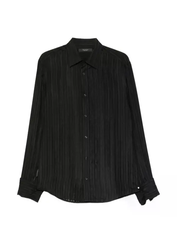 Gucci Vertical-stripe Semi-sheer Shirt