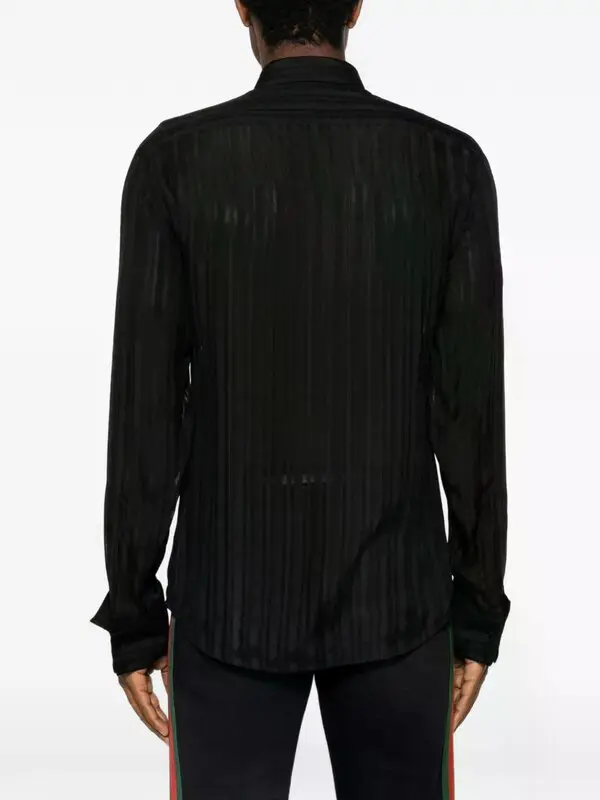 Gucci Vertical-stripe Semi-sheer Shirt