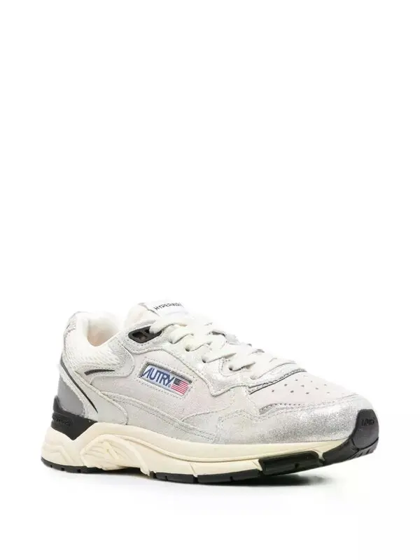 AUTRY Hyperway Panelled Leather Sneakers - Silver
