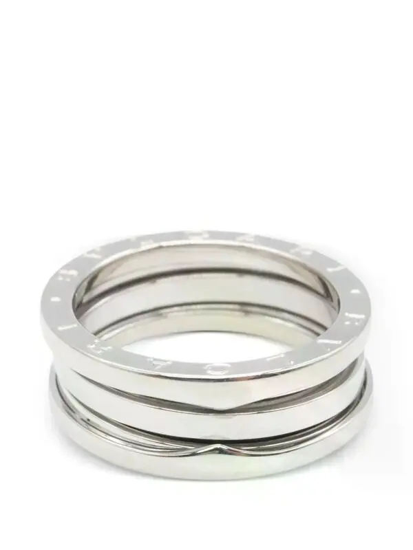 BVLGARI 18k White Gold B.zero1 Three-band Ring - Silver
