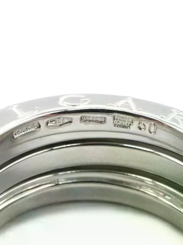 BVLGARI 18k White Gold B.zero1 Three-band Ring - Silver