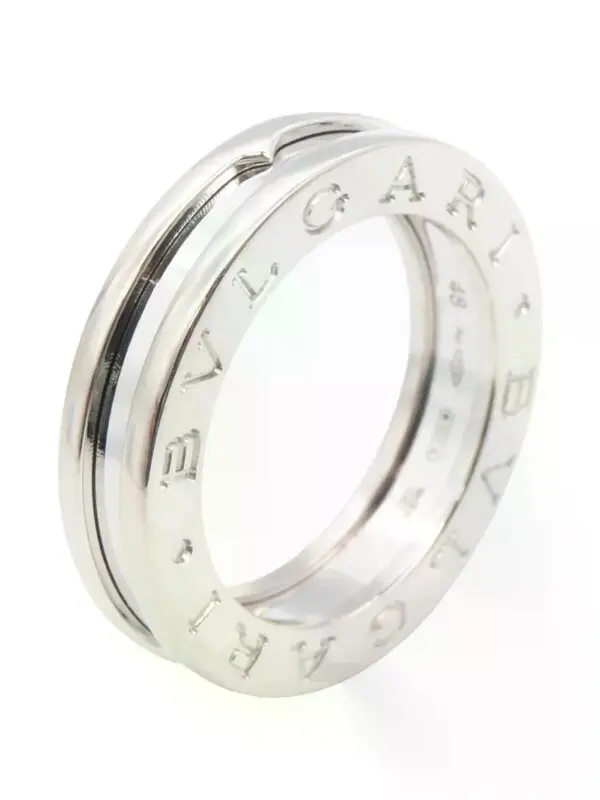 BVLGARI B.zero1 Engraved Logo Ring In 18k White Gold - Silver
