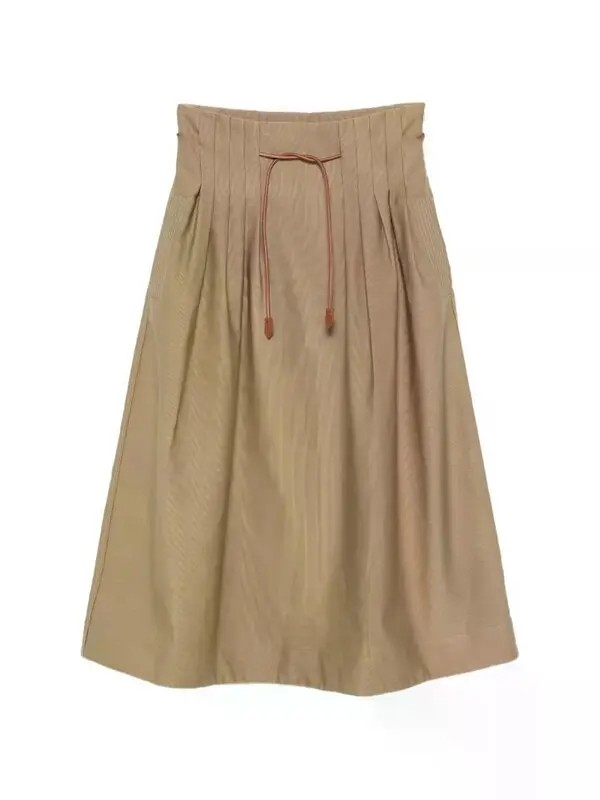 Max Mara Pleated Drawstring Skirt - Neutrals