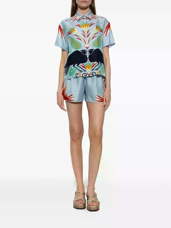 Etro X Baby Tooth Graphic-print Silk-satin T-shirt