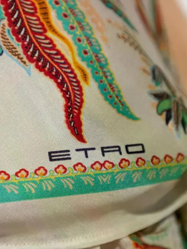 Etro Silk Floral Print Halter Neck Blouse - Neutrals