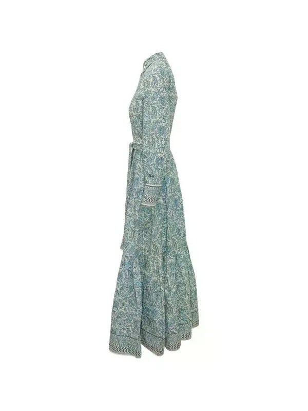 MC2 SAINT BARTH Batik Print Tiered Maxi Dress
