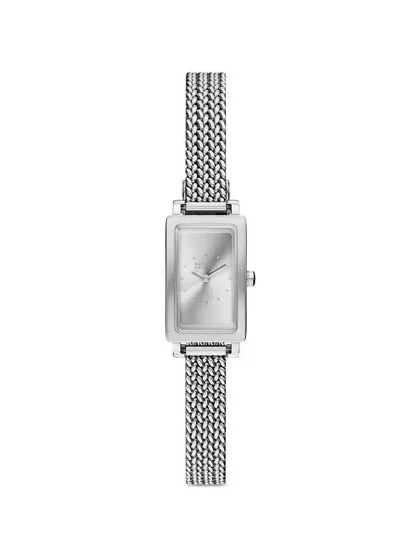 Skagen Hagen Rectangular Mesh Bracelet Watch - Silver