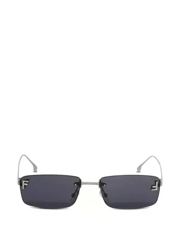 Fendi Crystal Embellished Rectangle Frame Sunglasses