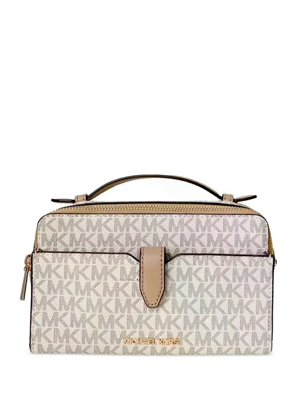 Michael Kors Medium Logo-pattern Crossbody Bag - Neutrals
