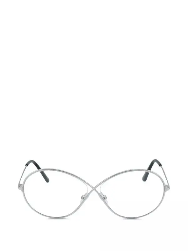 TOM FORD Oval Frame Eyeglasses - Silver